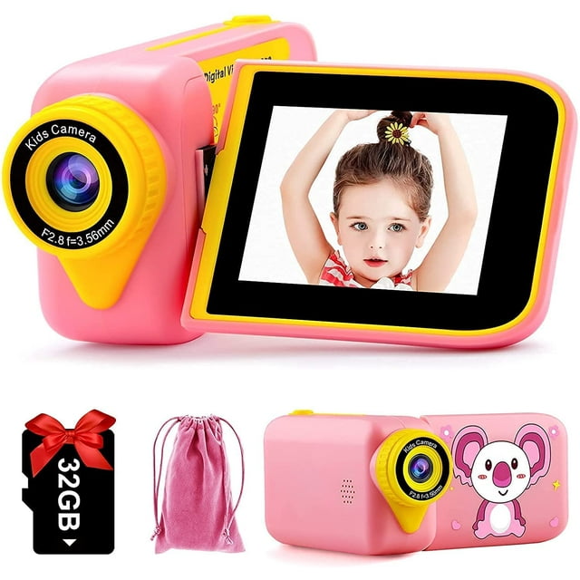 Prograce Kids Camera Rotatable Screen Digital Toy Video Cameras ...