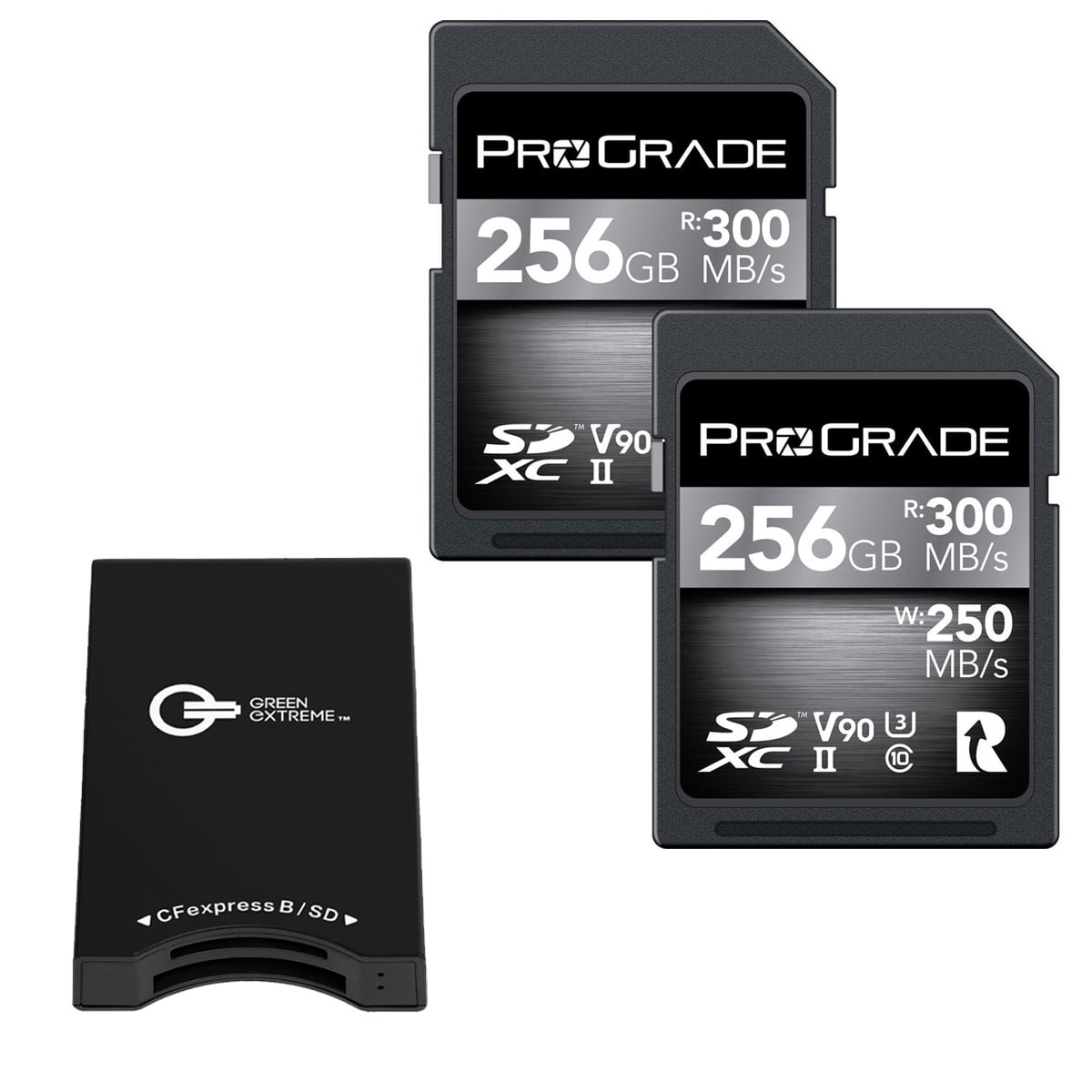 Prograde Digital 256GB SDXC UHS-II V90 Memory Card, 2-Pack, Bundle with ...