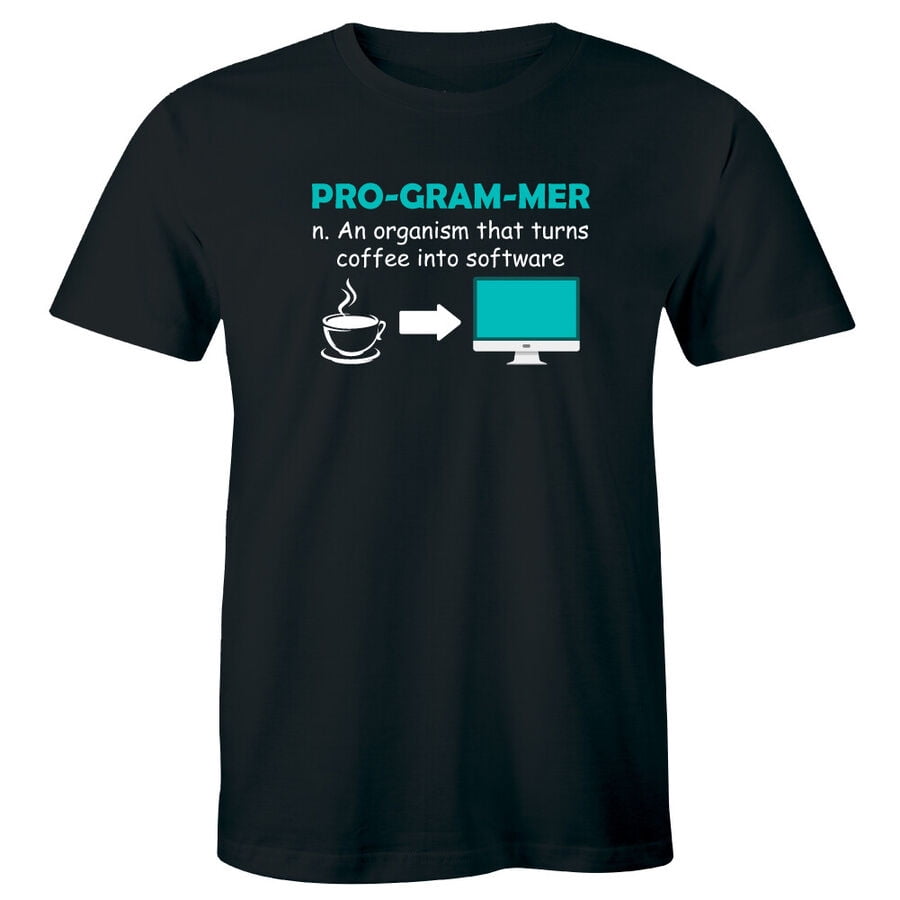 Programer Organism That Turns Coffee Into Software Mens Funny Definition Shirt