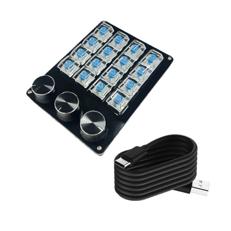 Programmable 16Key Macro Keypad with 3Customs Knobs Hot Swappable ...