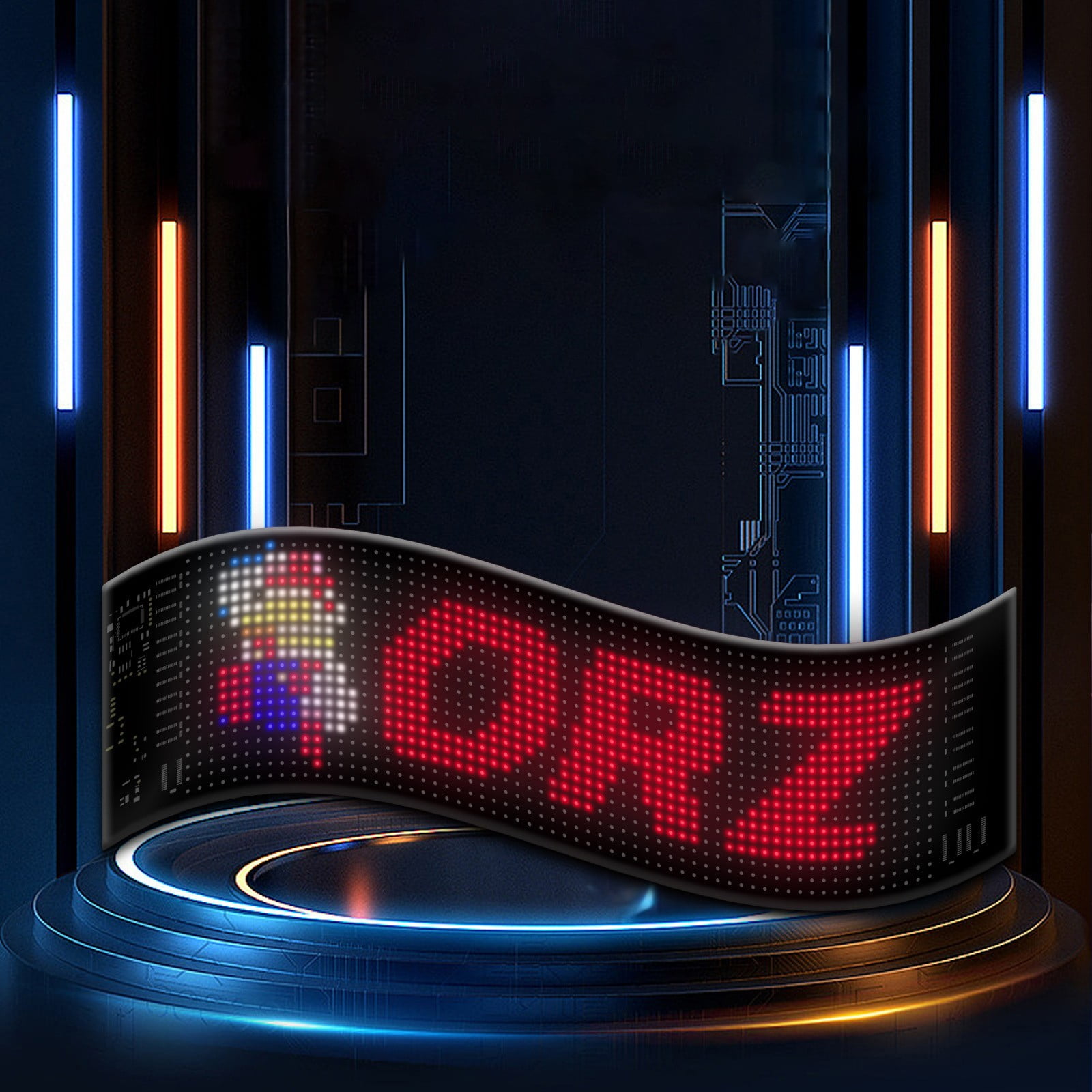 Programmable Flexible LED Sign 2.75*6.8 Inch Scrolling Bright ...