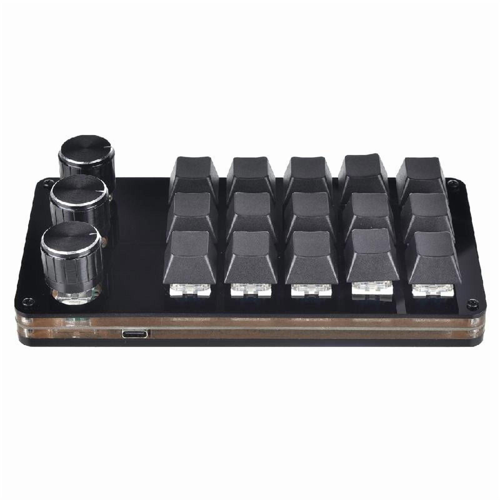 Programmable Gaming Keyboard with 15 Keys and 3 Knobs Mechanical Keypad ...