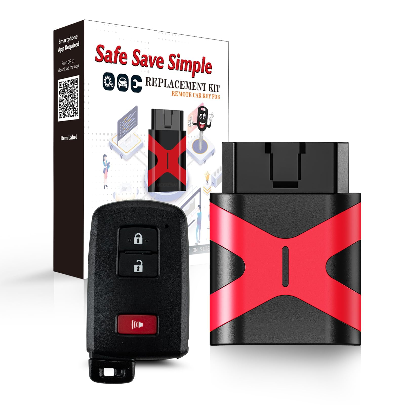 Programmable Keyfob, Replacement Car Keys Fob and DIY Programmer Kit ...