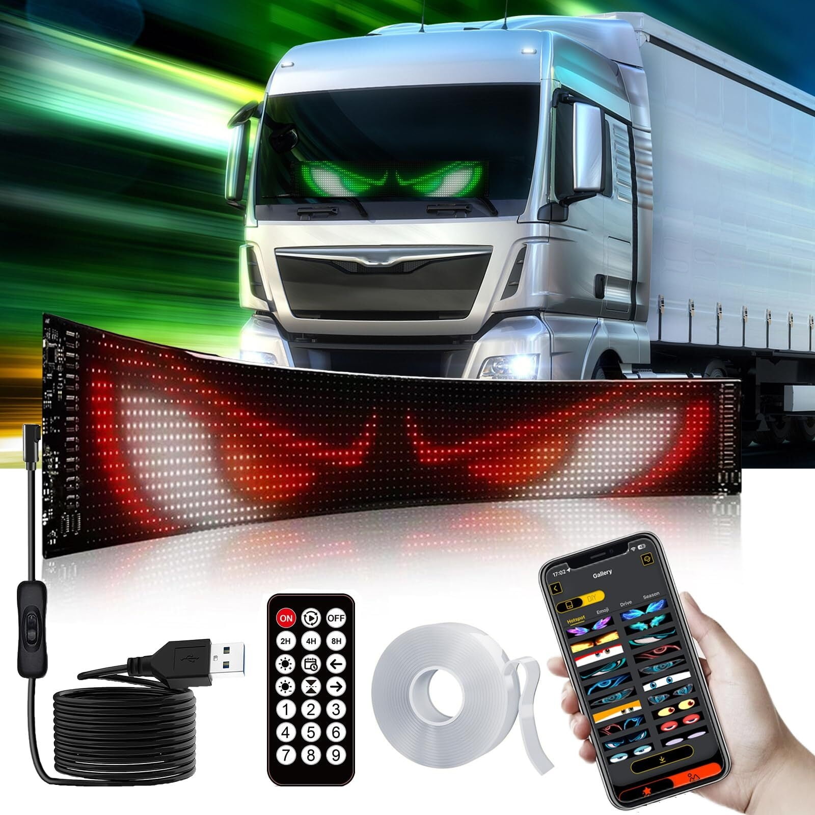 Programmable LED Sign, 15"x4" Flexible LED Scrolling Digital Display ...