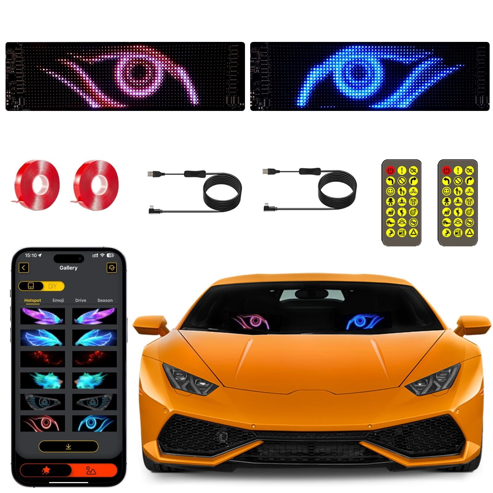 Programmable LED Sign, 15"x4" Flexible LED Scrolling Digital Display ...