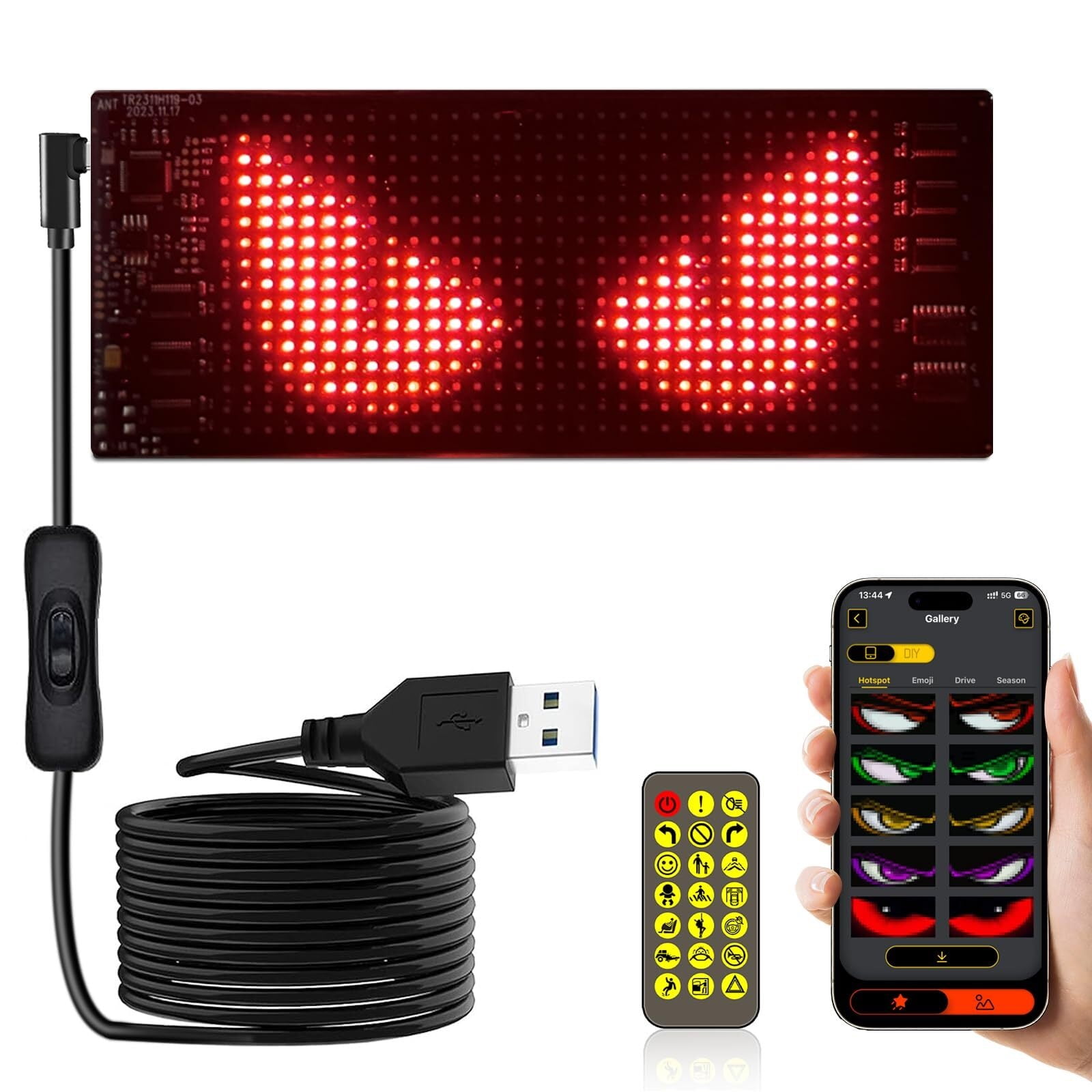 Programmable LED Sign, 15"x4" Flexible LED Scrolling Digital Display ...
