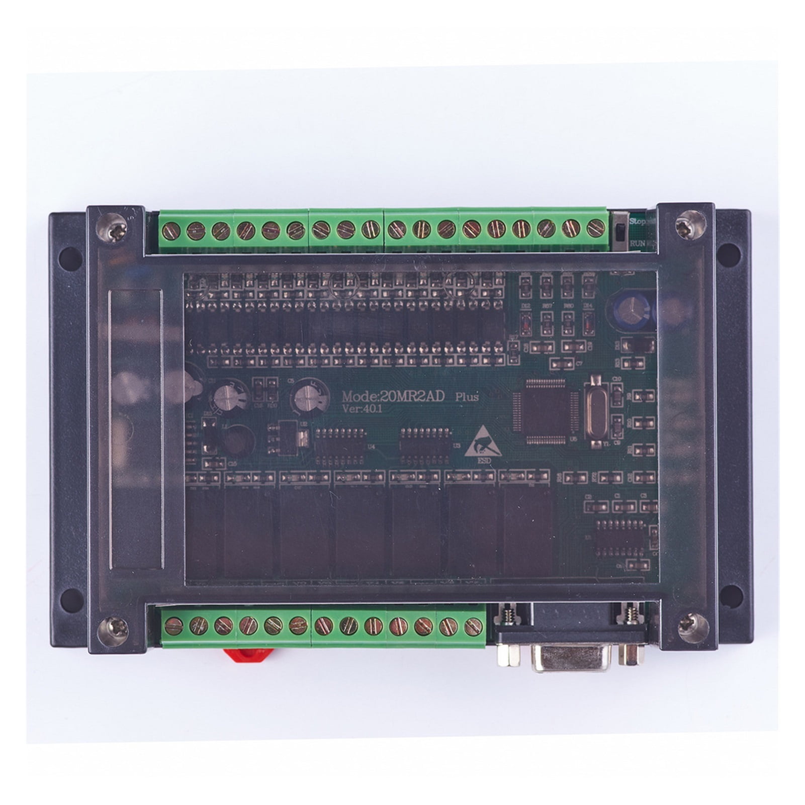 Programmable Logic Controller Plc With Enclosure 20MR FX2N 12 Input 8 Output 0~10V 2 Ad Relay ...