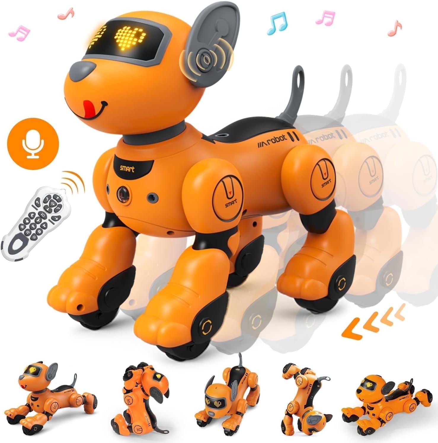 Programmable Robot Dog Toy,Voice Control Robot Pet,Smart Stunt Robot ...