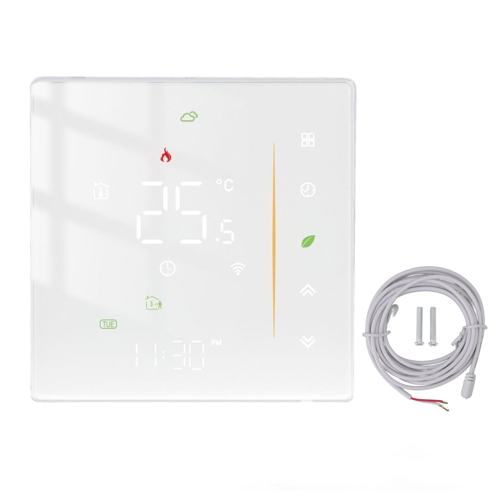 Programmable Room Temp Controller for Home, 95-240V, White WiFi Smart ...