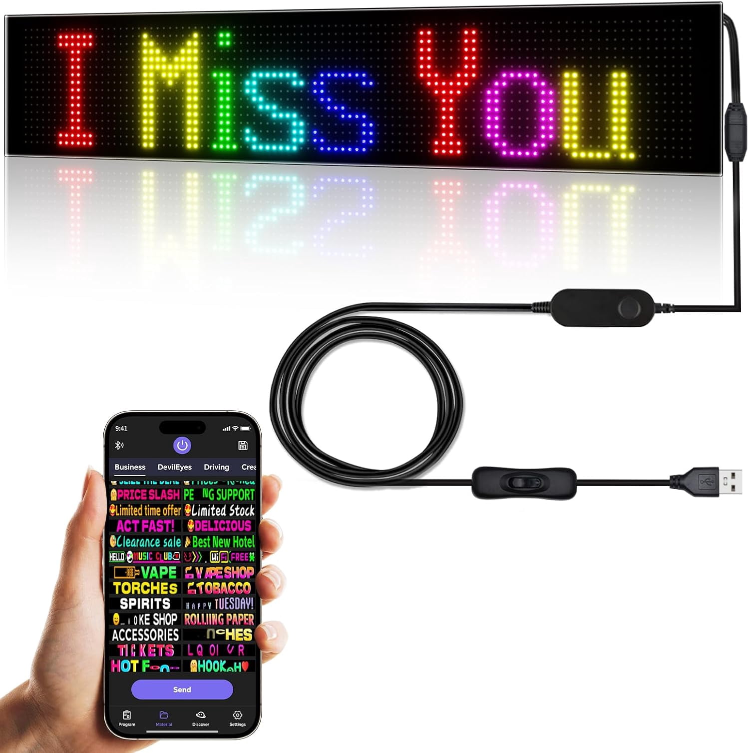 Programmable Sign,Scrolling Flexible Advertising Digital Signs, Sign ...