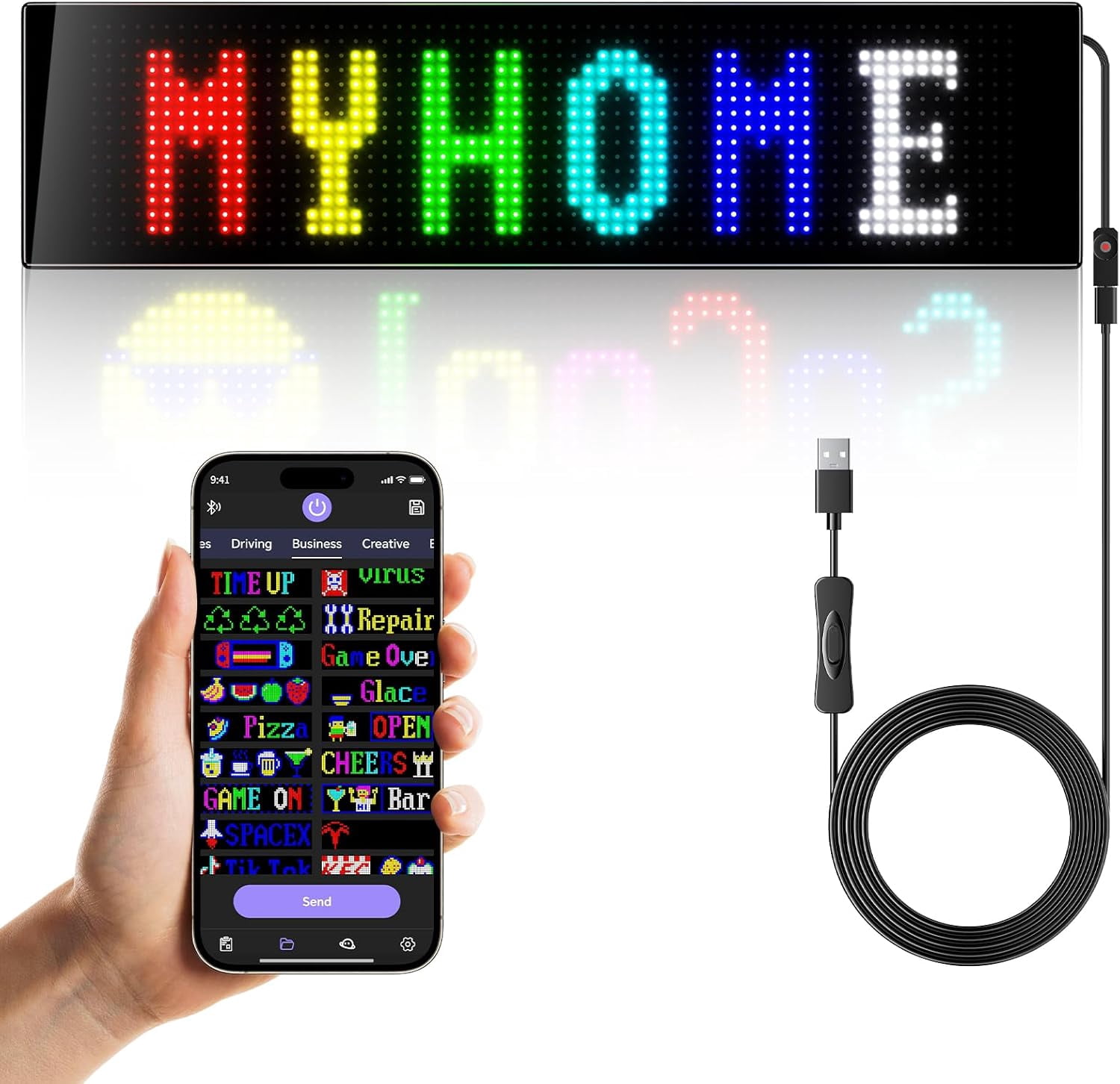 Programmable Sign,Scrolling Flexible Digital Signs, Sign,Control by APP ...