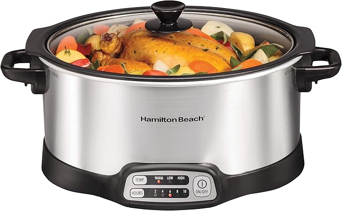 Programmable Slow Cooker with 6 Quart Stovetop-Safe Sear & Cook Crock ...