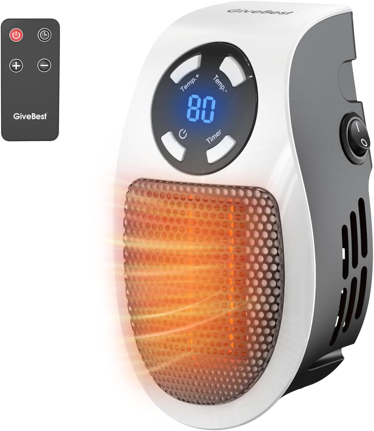 Programmable Space Heater with LED Display, Remote Wall Outlet Electric ...