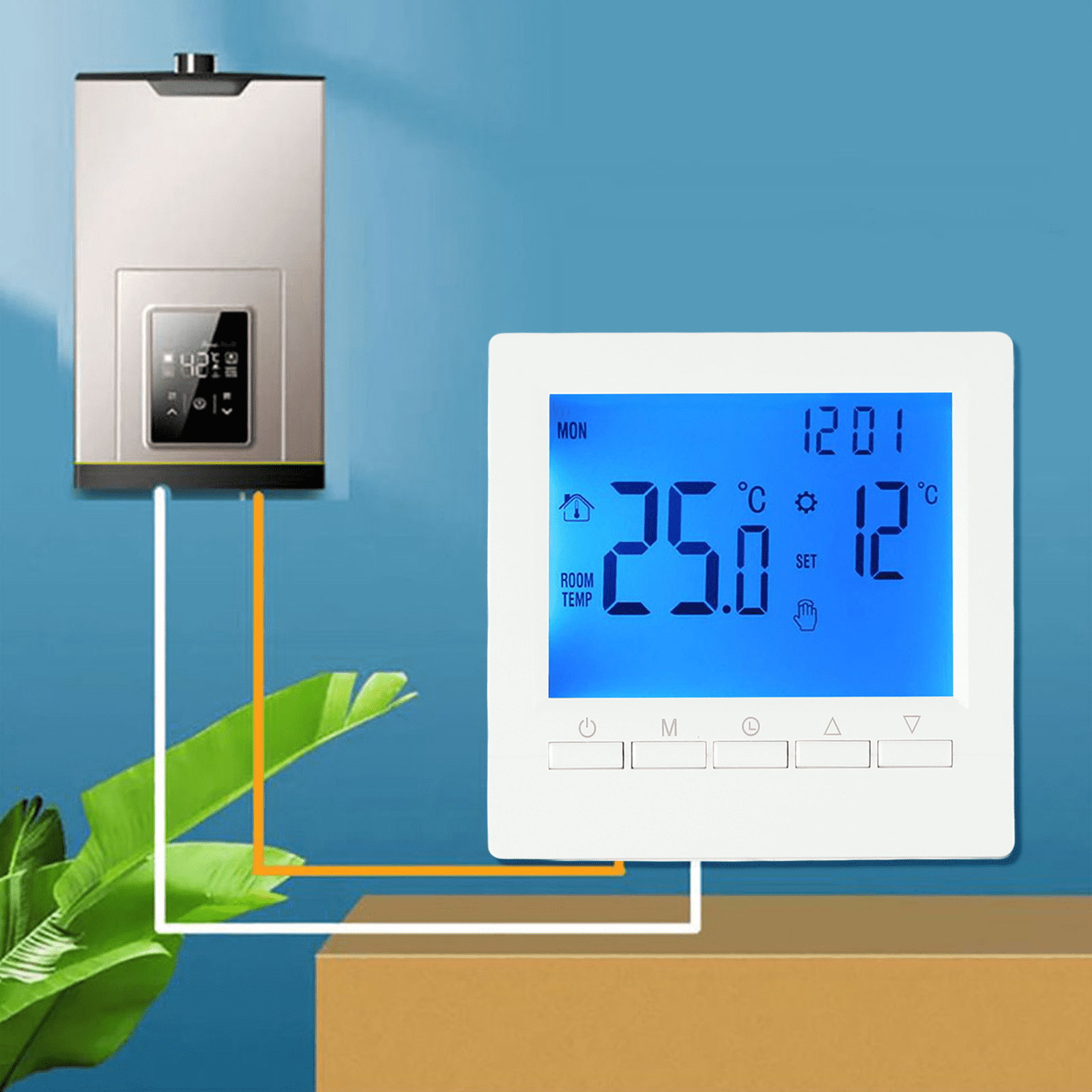 Programmable Thermostat, LCD Digital Thermostat, Room Temperature ...
