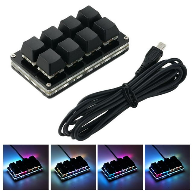 Programmable USB Keypad with 8 Mechanical Keys for Windows and Linux ...