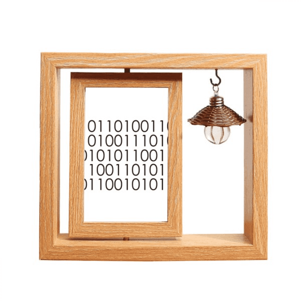 Programmer Binary System World Wooden Rotating Picture Photo Frame 4x6 ...