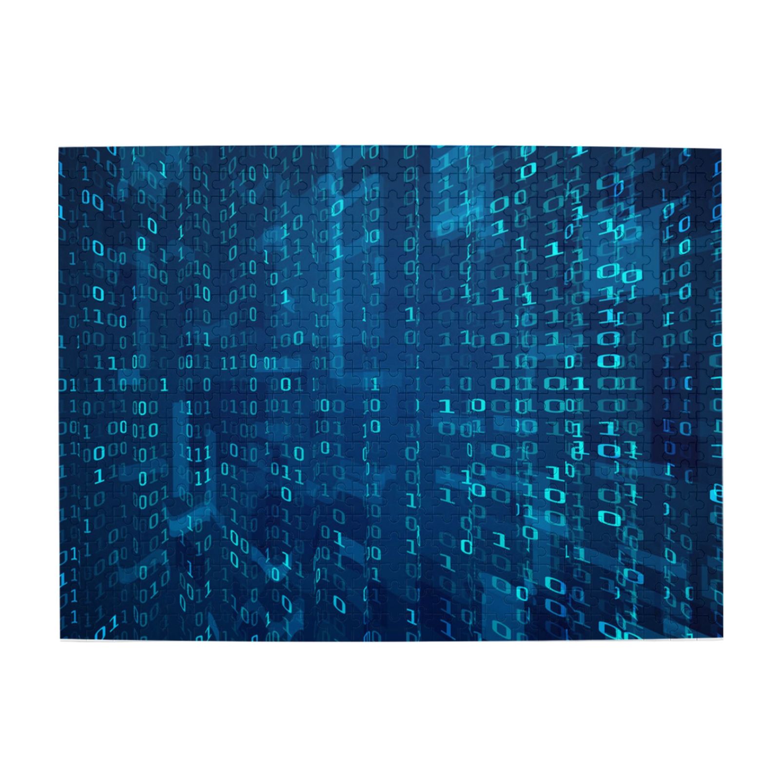 Programmer Blue Binary Code, Jigsaw Puzzles 500 Pieces Wooden Jigsaw Toy Family Game Wall Decor ...