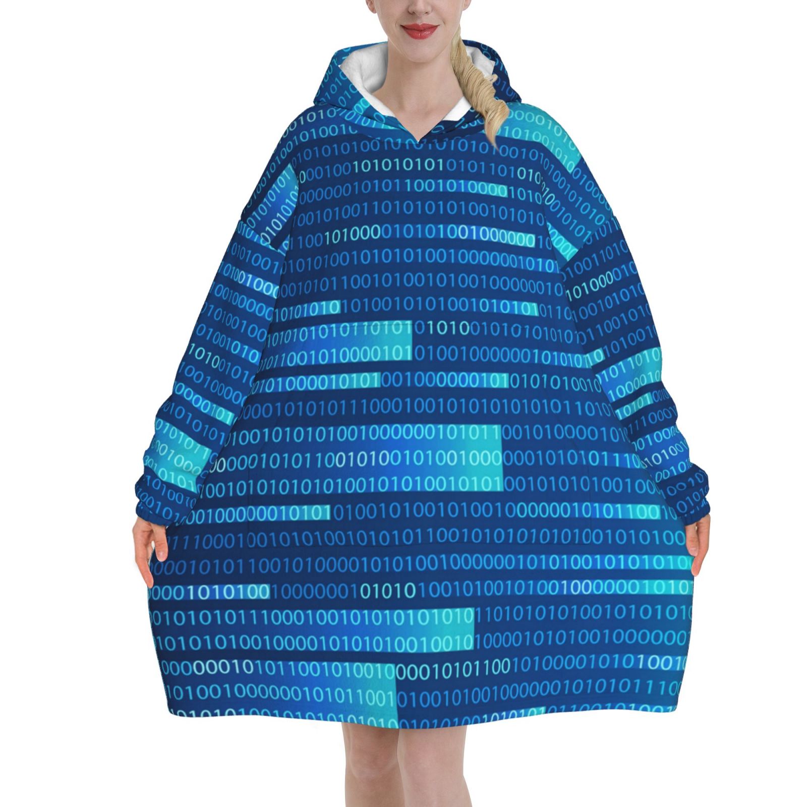 Programmer Code Blue Oversized Blanket Hoodie Wearable Blanket Hoodie ...