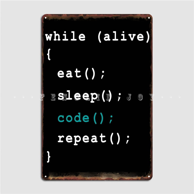 Programmer Coder Poster Metal Plaque Mural Painting Pub Garage ...