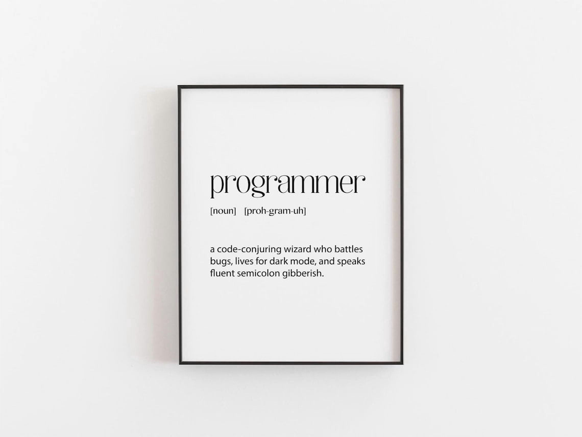 Programmer Definition Wall Art Print, Computer Science Coder Tech ...