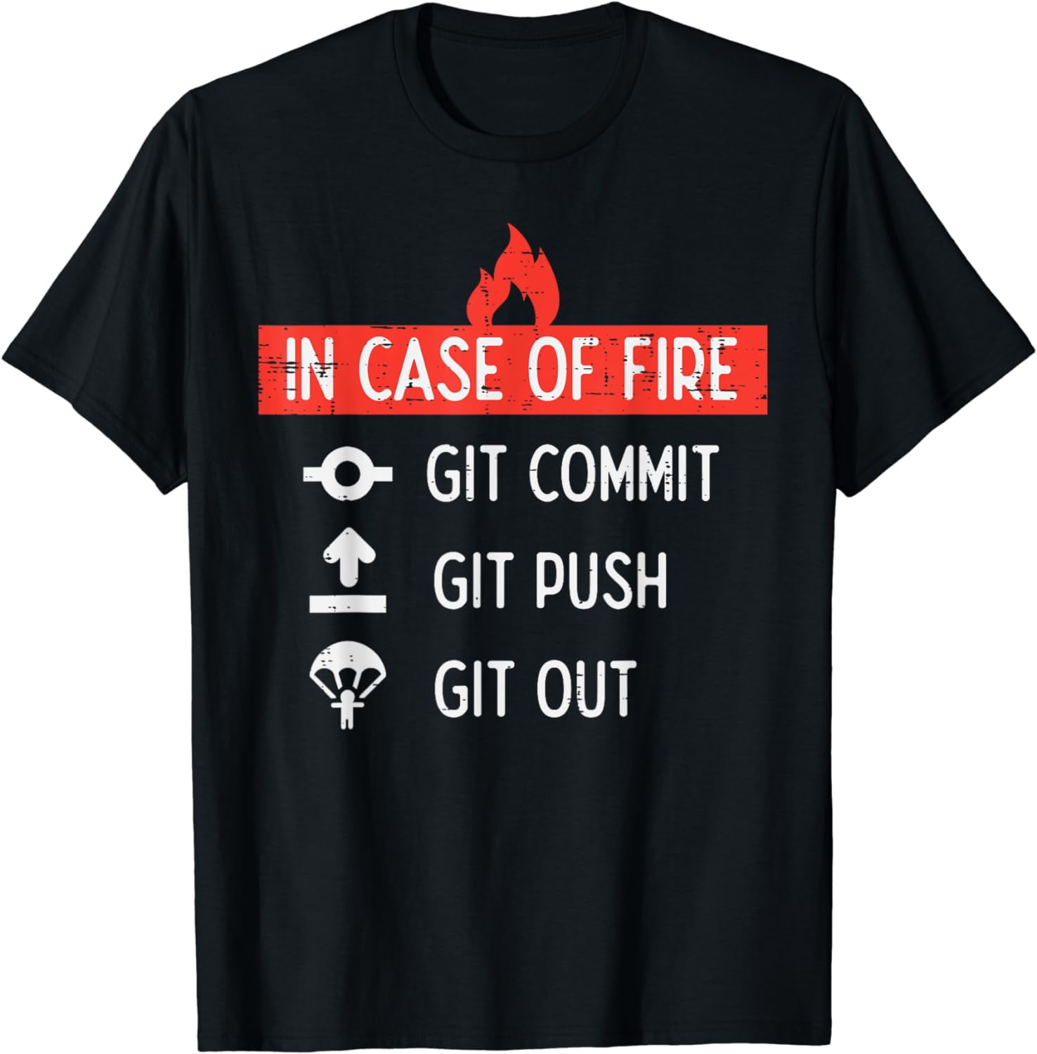 Programmer In case Of Fire Git Commit Push Out IT Men Women Cotton T ...