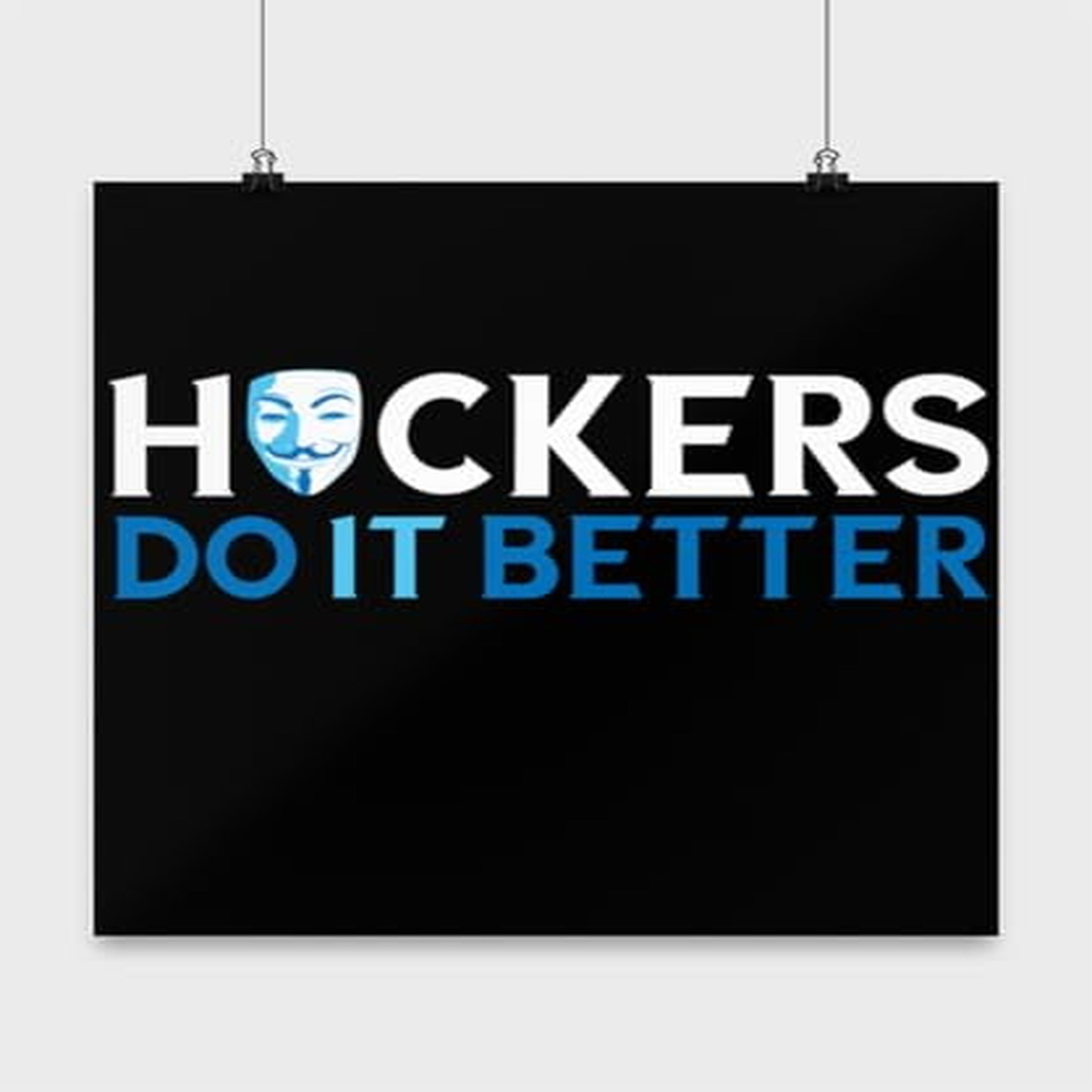 Programmer Poster, Hackers Do It Better, White Hat Wall Art Gift, Black ...