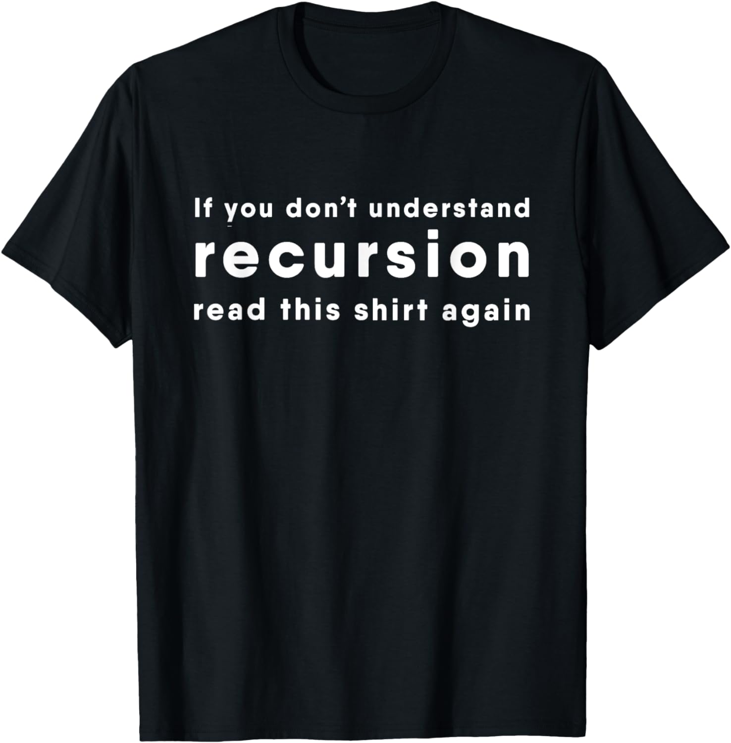 Programmer Recursion Definition Funny Coding T-Shirt - Walmart.com