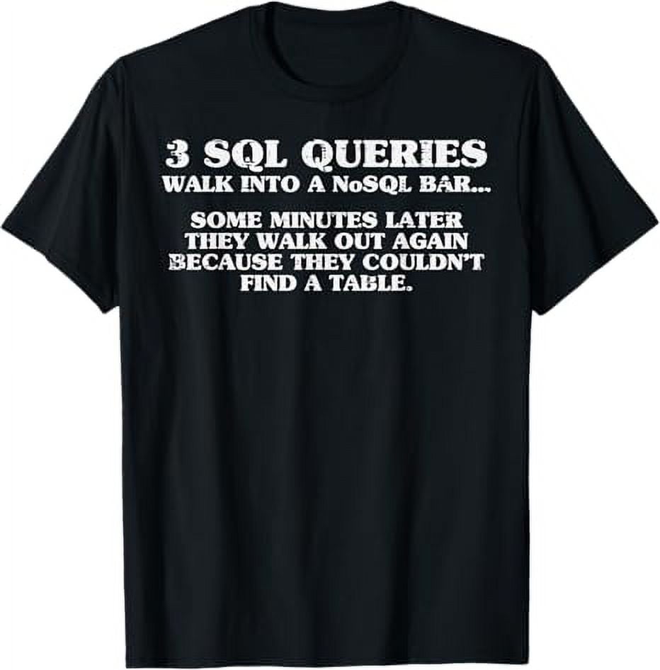 Programmer Sql Queries Funny Database Coder Humor Women Men T Shirt 8680
