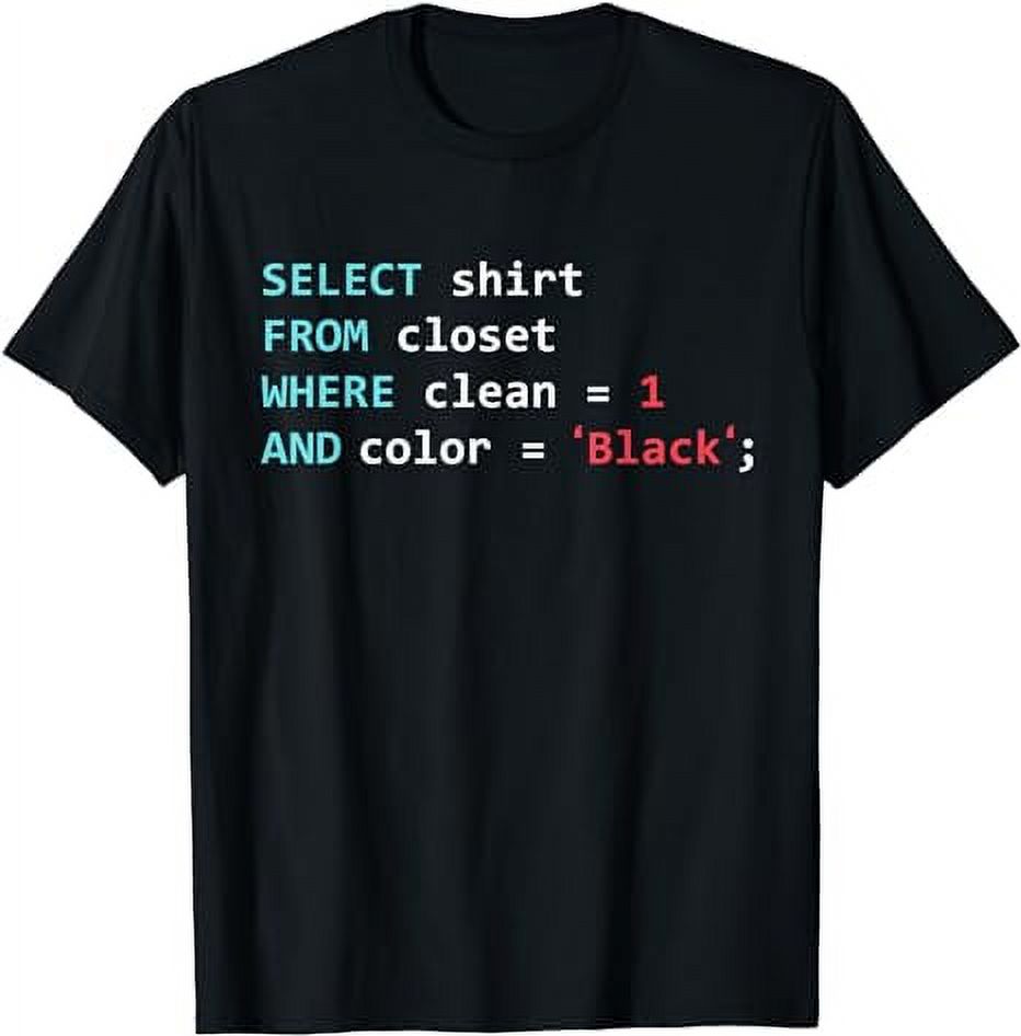 Programmer SQL Query Geek Database Coding T-Shirt - Walmart.com