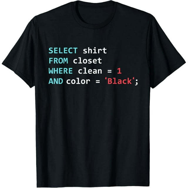 Programmer Sql Query Geek Database Coding T Shirt
