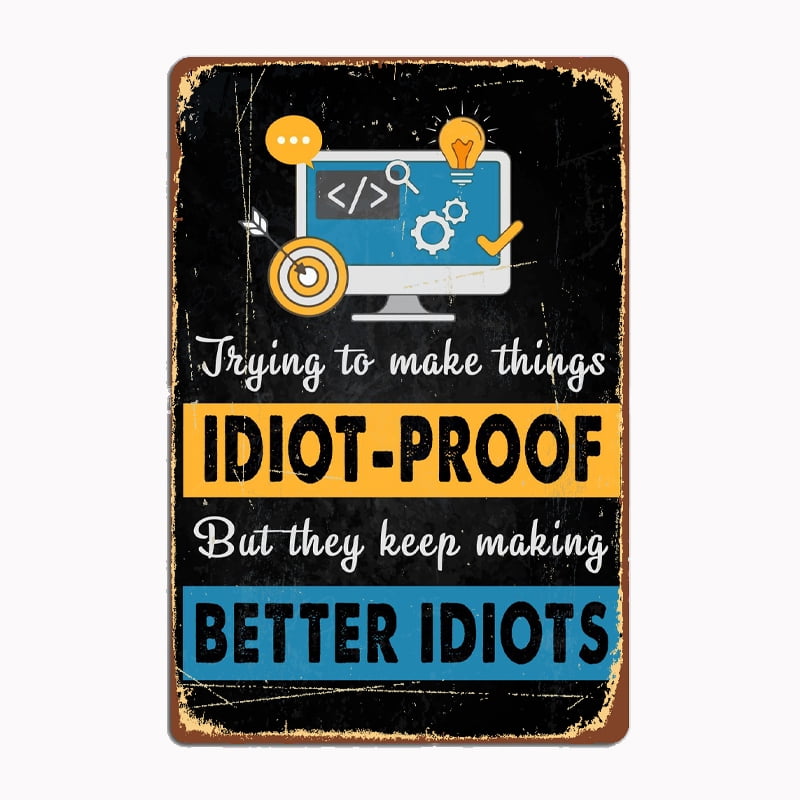 Programming Better Idiots Metal Sign Mural Painting Cinema Living Room ...