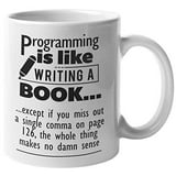 Programming Is Like Writing A Book. Funny Programmer Codes Coffee & Tea ...