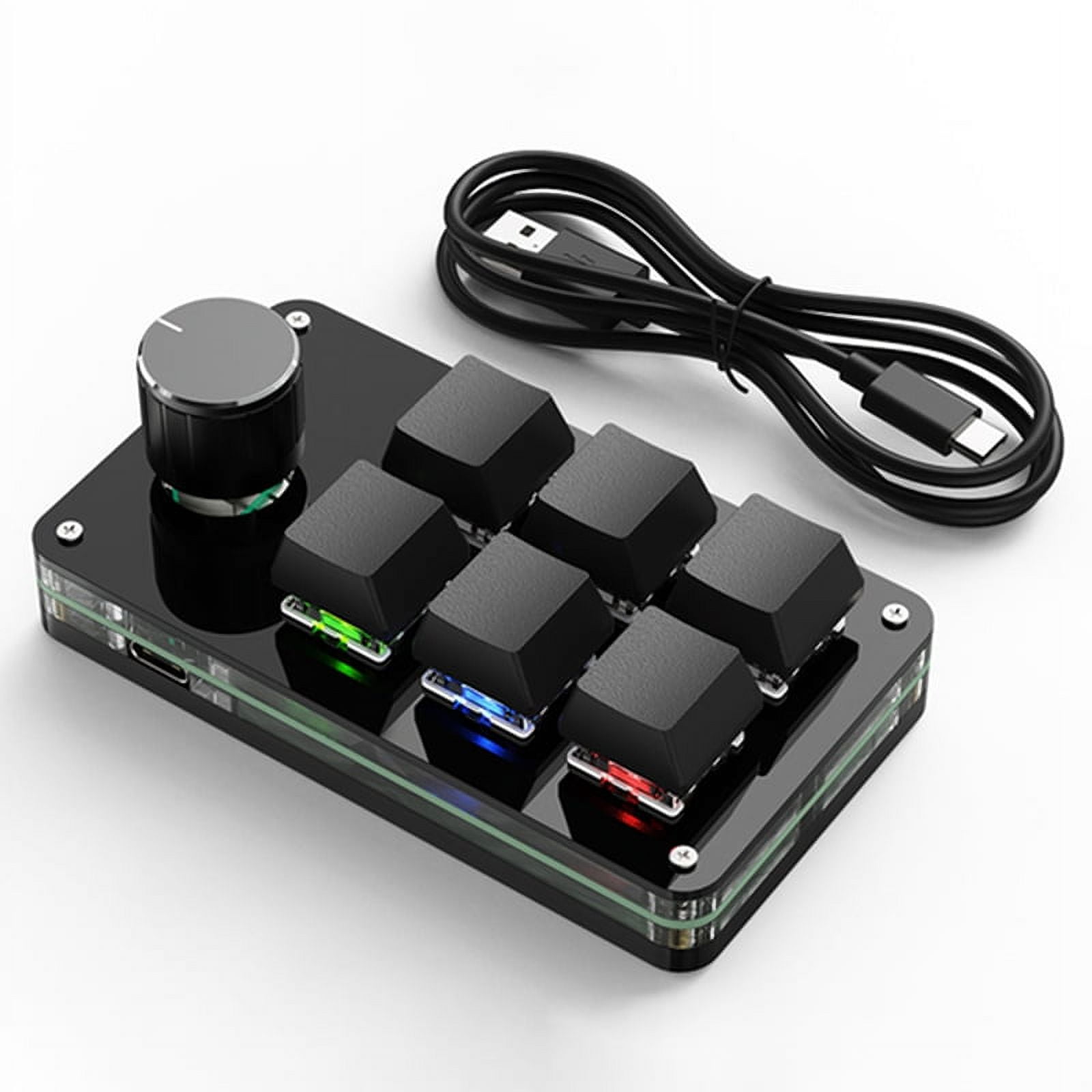 Programming Macro Custom Knob Keyboard Gaming Keypad, RGB 6 Key Wired ...