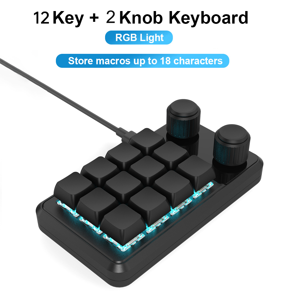 Programming Macro Custom Knob Keyboard Rgb 3 Key Copy Paste Mini Button