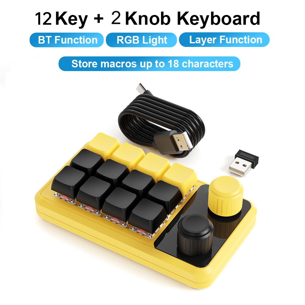 Programming Macro Custom Knob Keyboard RGB 3 Key Copy Paste Mini Button Photoshop Gaming Keypad ...