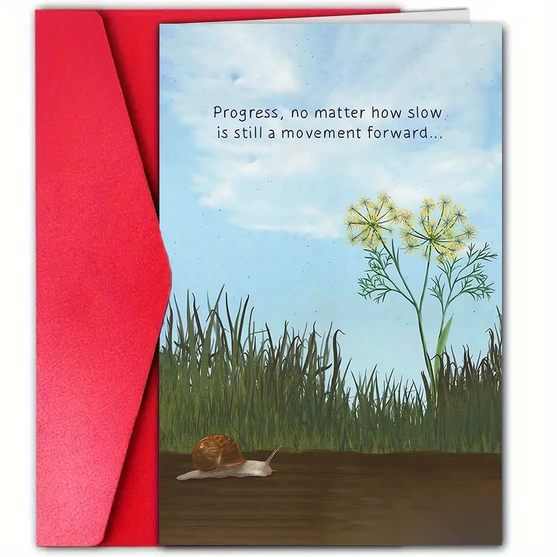 Progress Greeting Card – "Progress, No Matter How Slow" Inspirational ...
