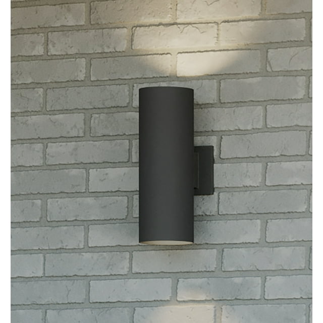 Progress Lighting Cylinder Collection Black Incandescent 2 Light up ...