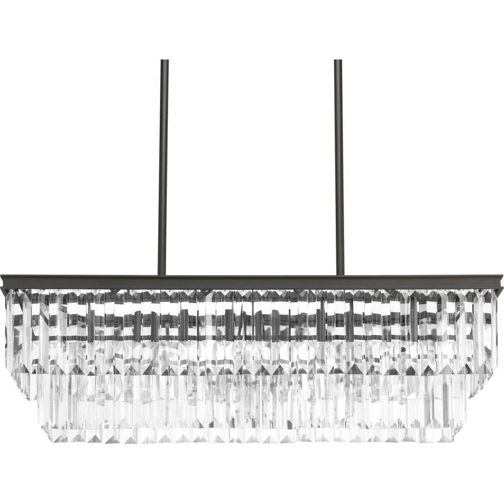 Progress Lighting Glimmer 4-Light Square Linear Chandelier, Antique ...