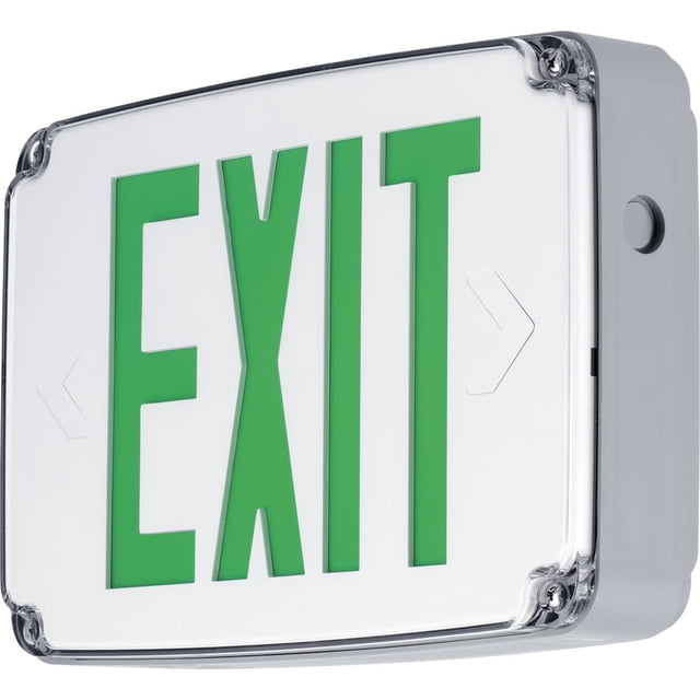 Progress Lighting Pewle-Sg-30 Double Sided Green Led Exit Sign For End ...