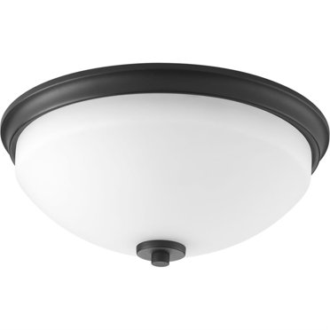 Gunther Two-Light Matte Black Modern Farmhouse Flush Mount Light ...