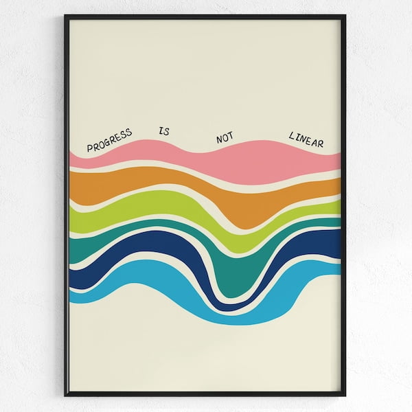 Progress is not Linear Poster, Motivation Poster Home Office, School ...