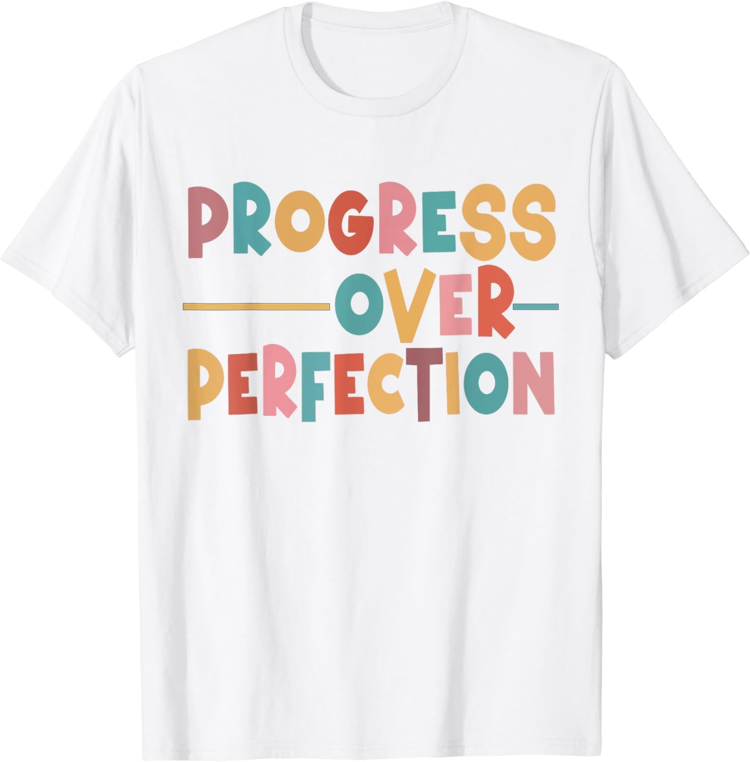 Progress Over Perfection Motivational Teacher black T-Shirt - Walmart.com