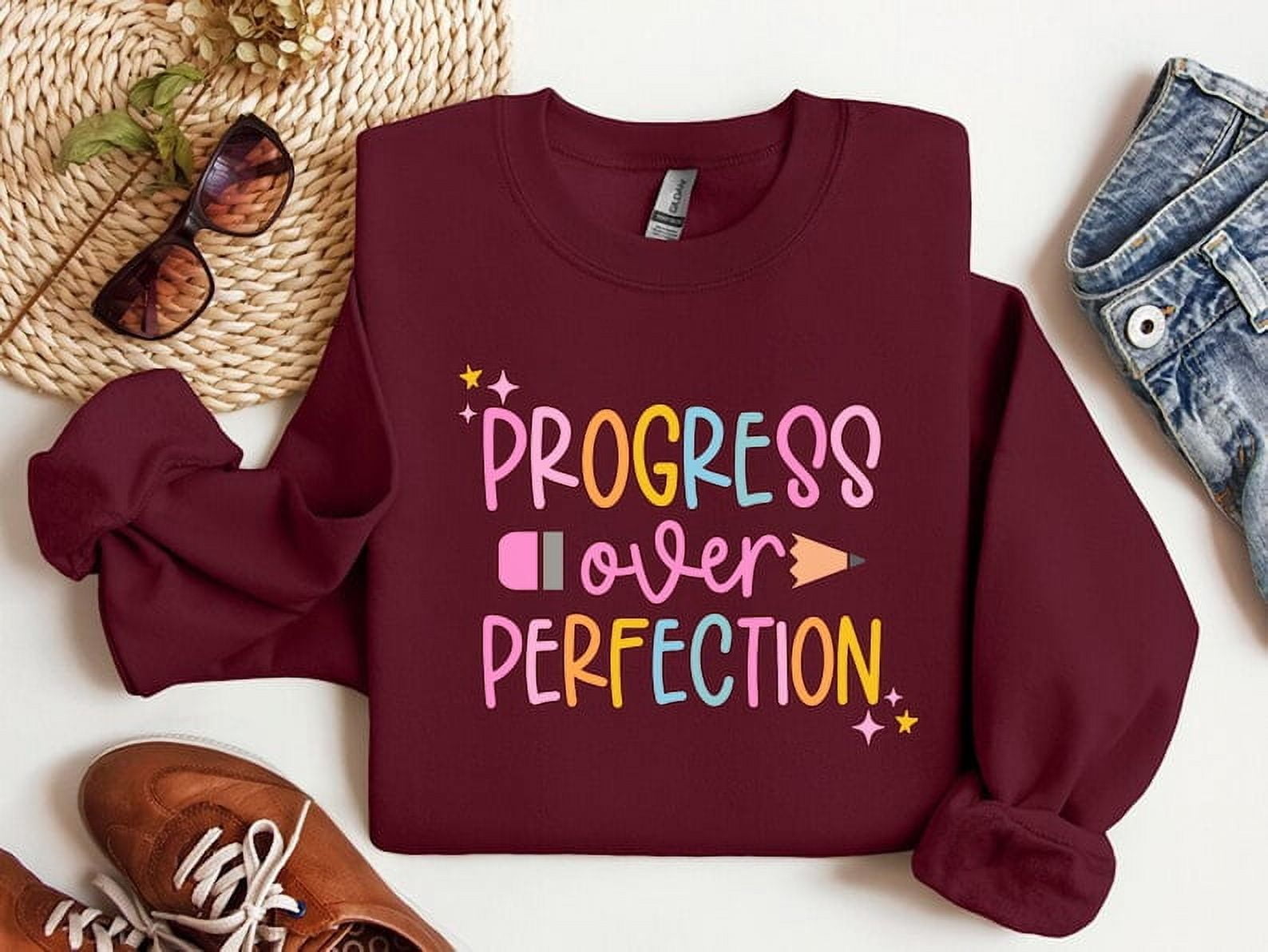 Progress Over Perfection Shirt, Teacher Shirts, Back to School Shirt, Gift for Teacher, Teacher ...