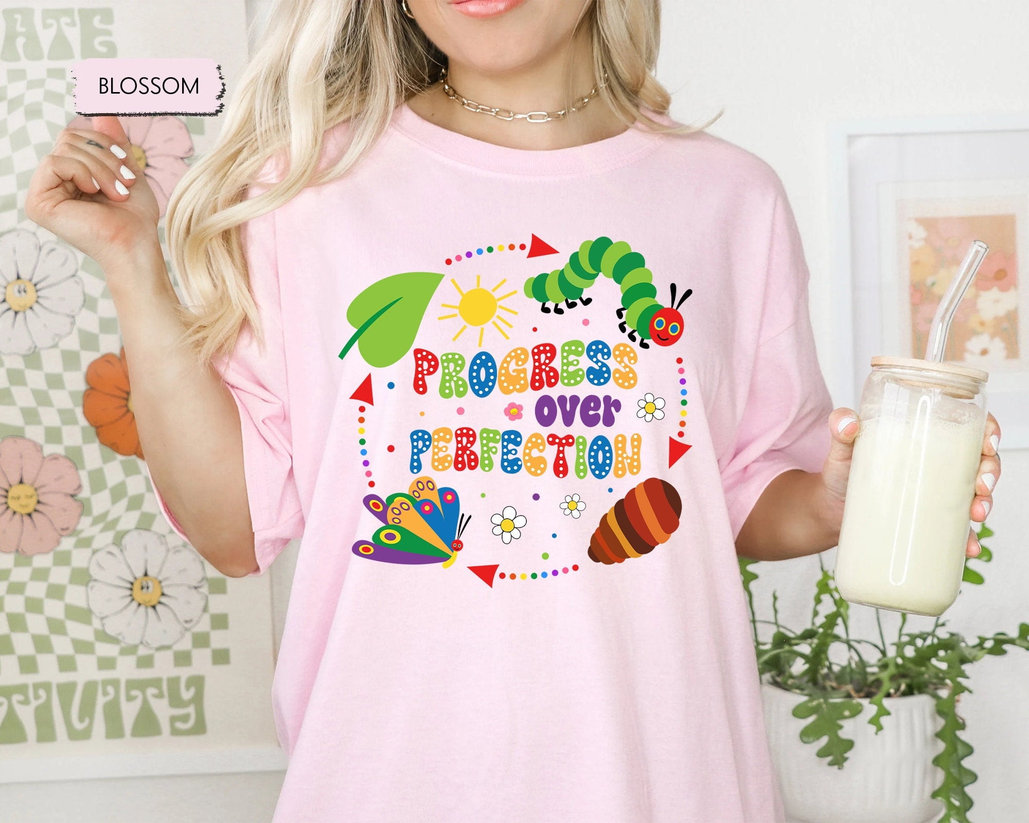 Progress Over Perfection Teacher Shirt, Dalmatian Dots Teacher Shirt ...