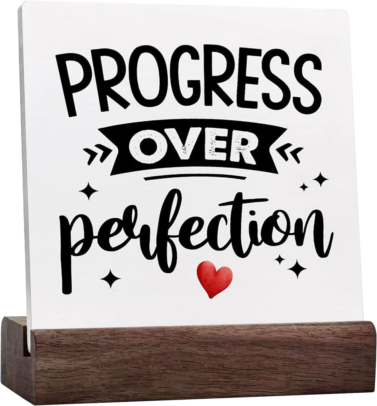 Progress Over Perfection Wood Block Sign Desk Decor,Motivational ...