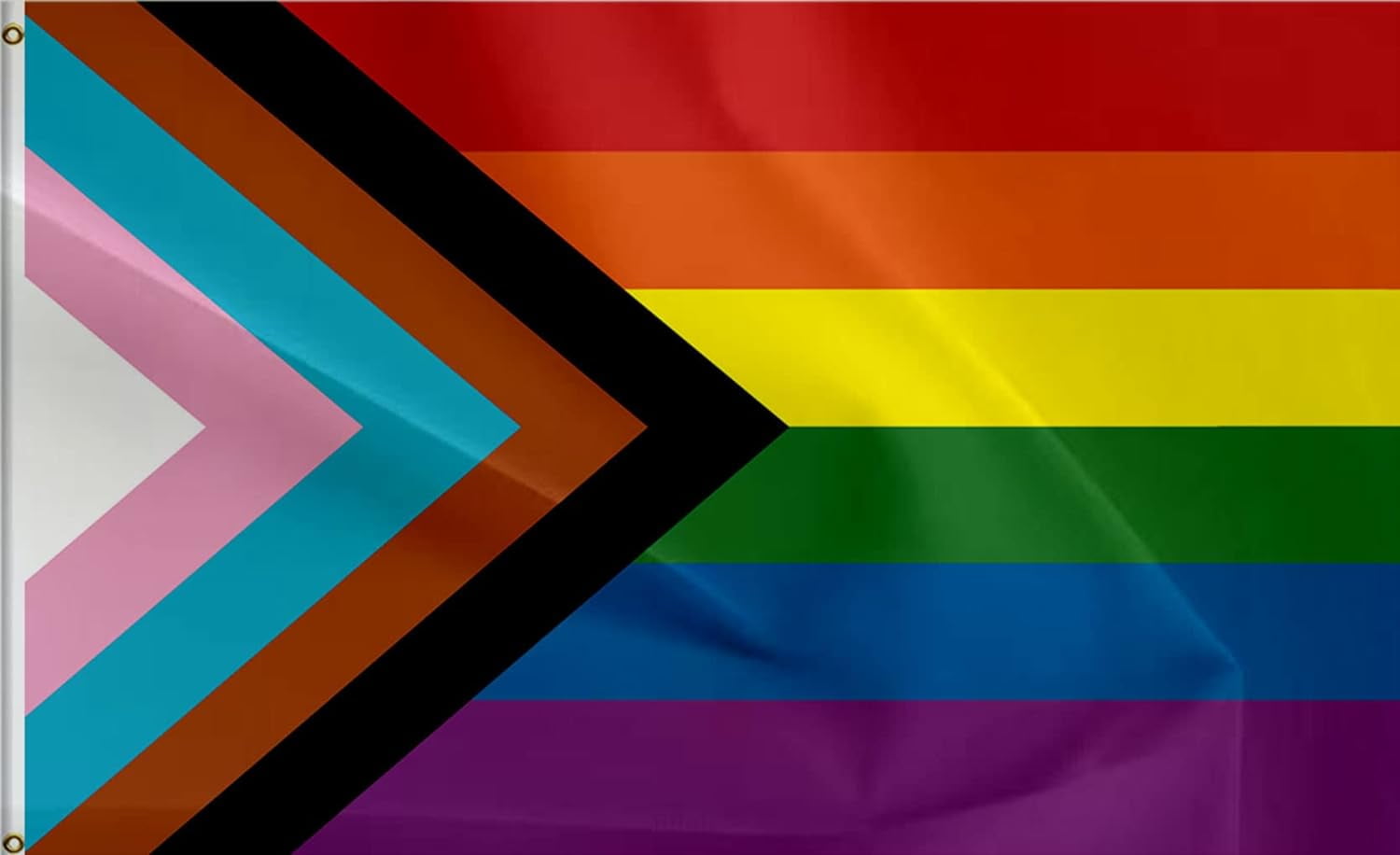 Progress Pride Flag 2X3 ft- LGBT Community Support Gay Pride Rainbow Banner , Sturdy Double ...