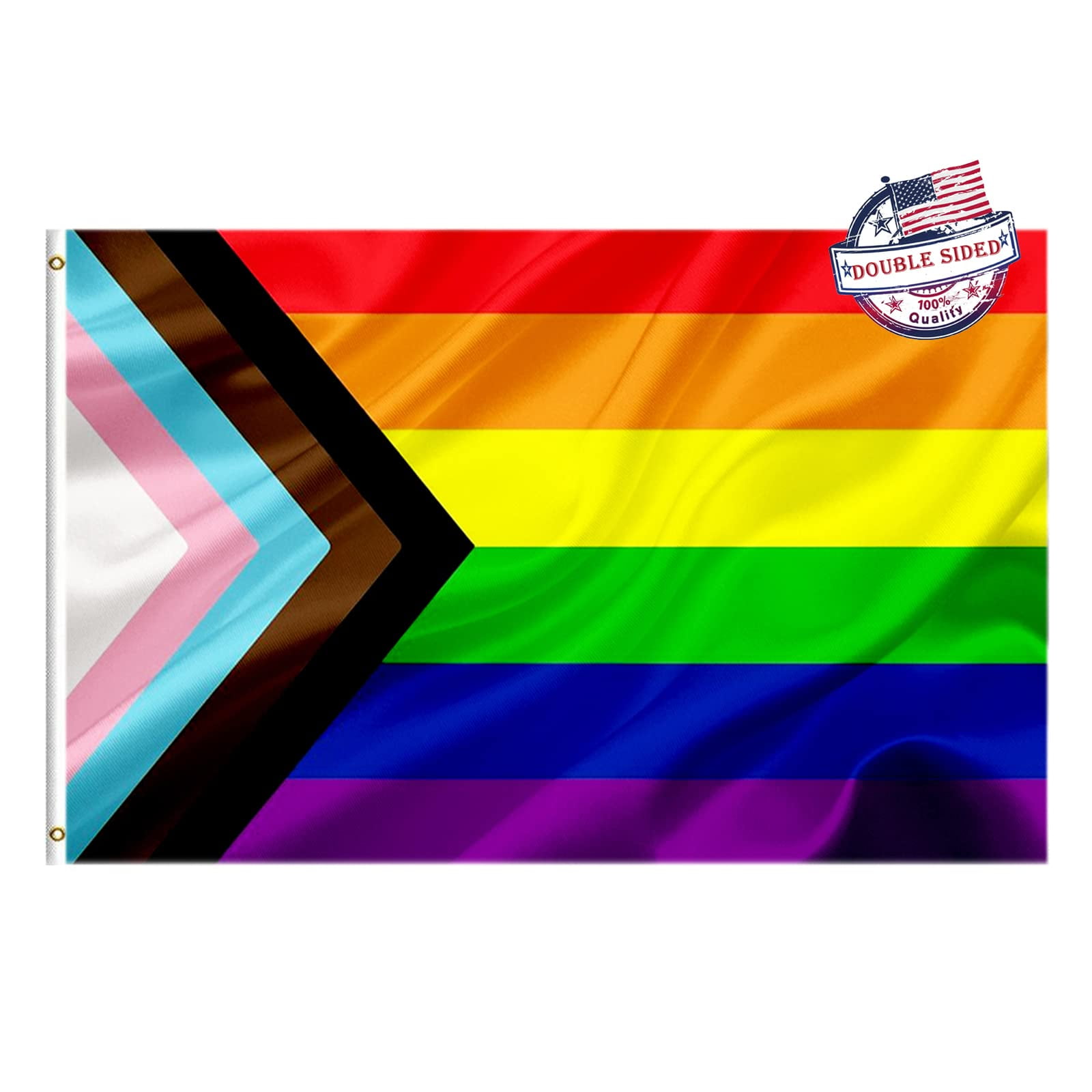 Progress Pride Flag 5x8 Outdoor Double Sided- 3ply LGBT Community Gay ...