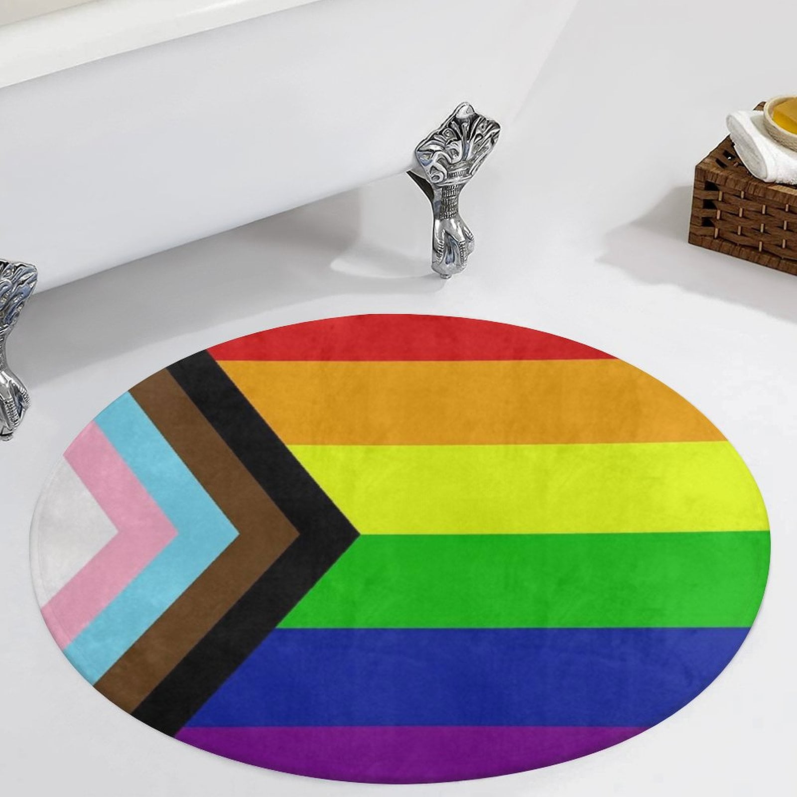 The Progress Pride Flag All The Colours of The Rainbow Round Carpet ...