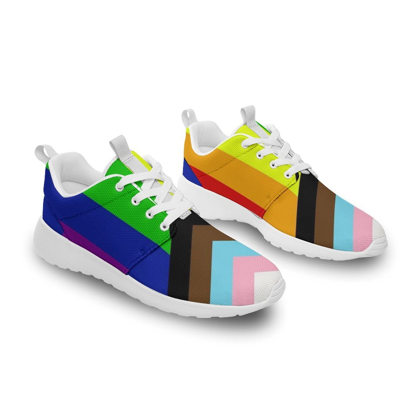 The Progress Pride Flag All The Colours Of The Rainbow Sneakers Casual ...
