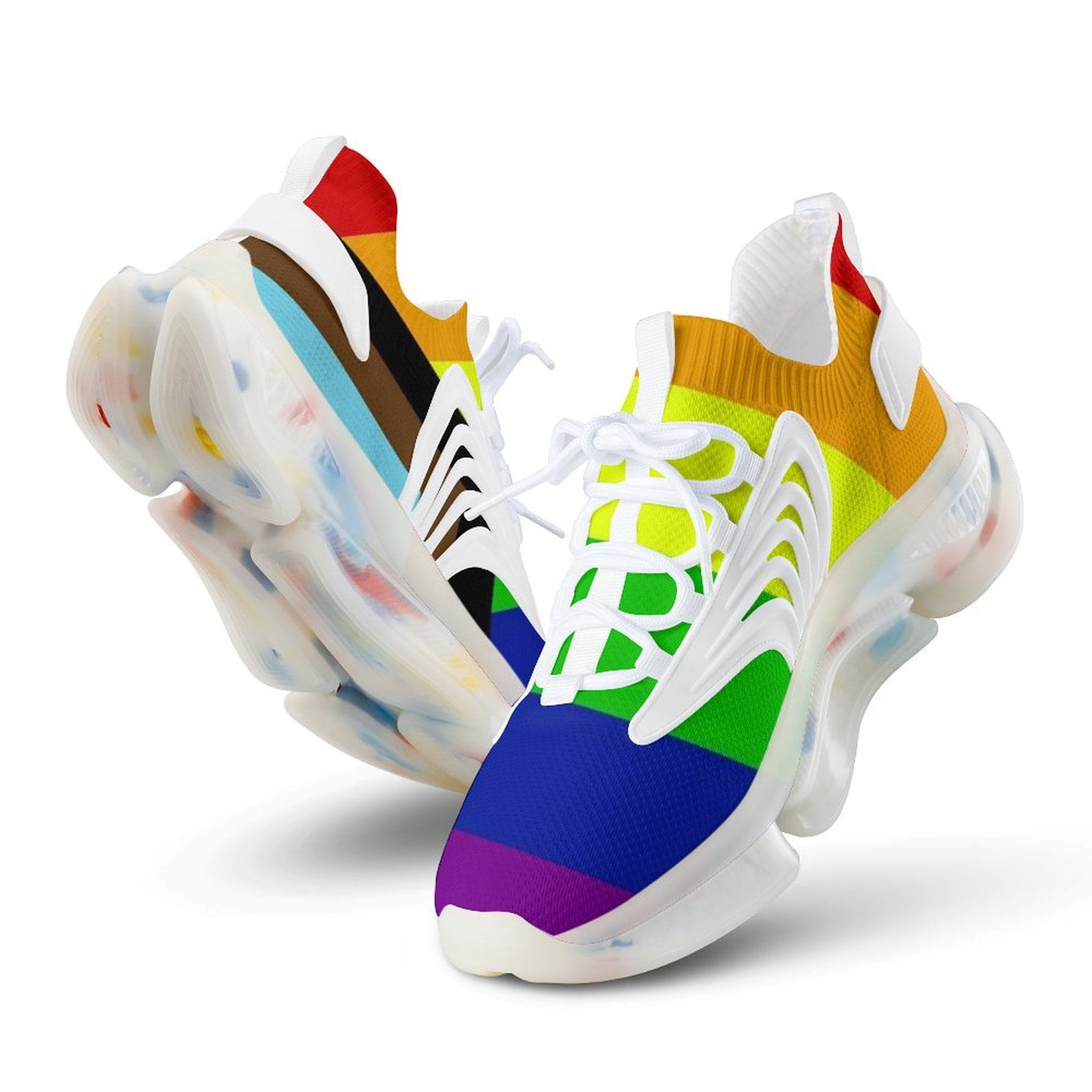 The Progress Pride Flag All The Colours of The Rainbow Walking Shoes ...